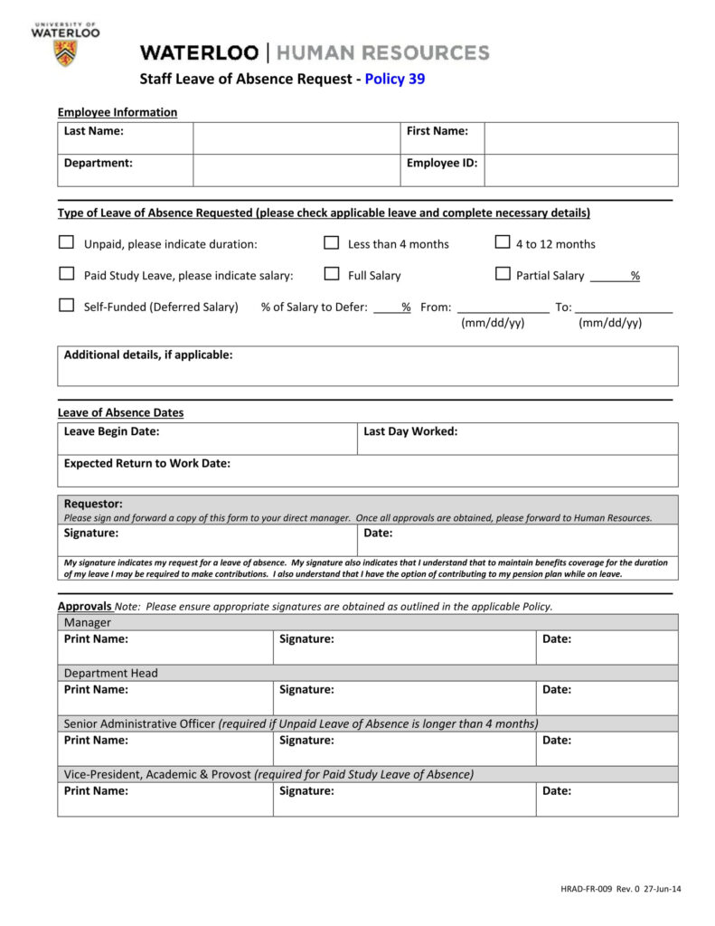 FREE 14 Staff Absence Forms In MS Word Excel PDF | Printable Leaves