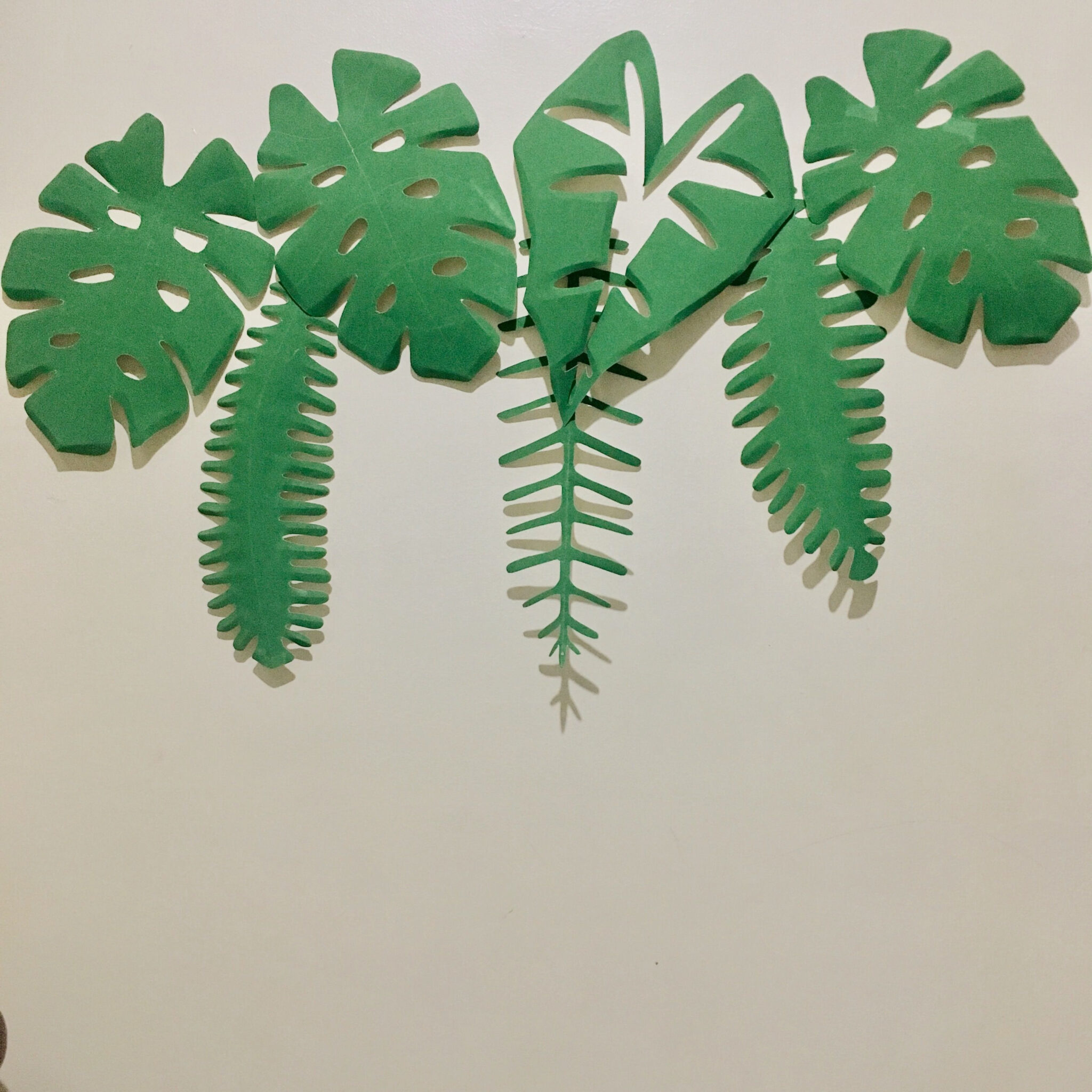 Tropical Rainforest Leaf Cutouts Using Felt Paper Leaf Cutout Leaf ...